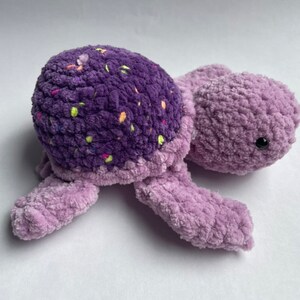 Charming Handmade Crochet Turtle – Cozy Purple Plush With Fun Sprinkles ...
