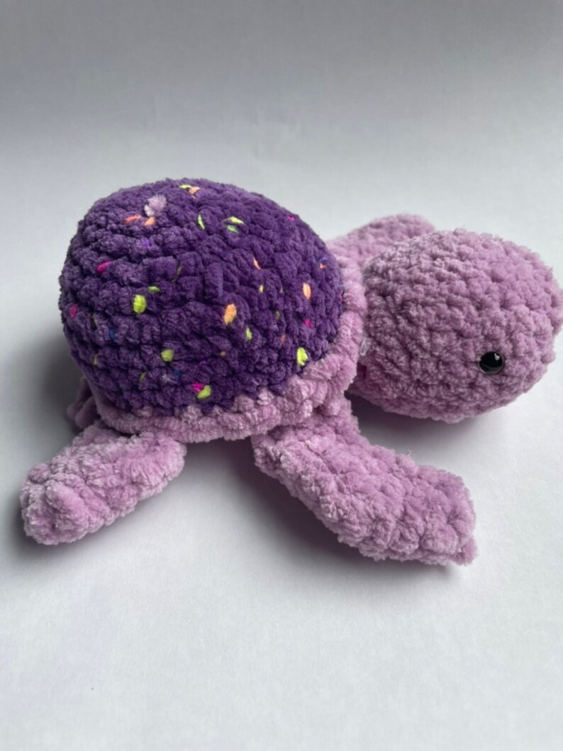 Charming Handmade Crochet Turtle – Cozy Purple Plush With Fun Sprinkles ...