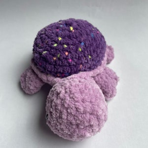Charming Handmade Crochet Turtle – Cozy Purple Plush With Fun Sprinkles ...