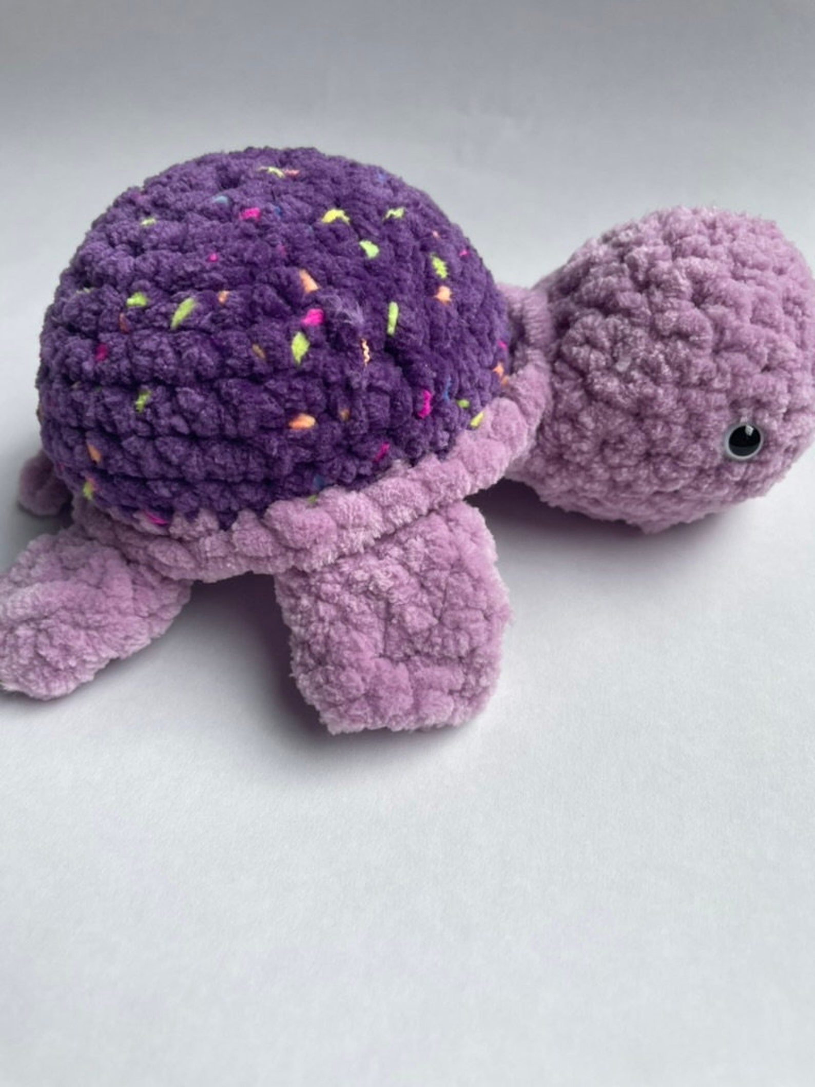 Charming Handmade Crochet Turtle – Cozy Purple Plush With Fun Sprinkles ...
