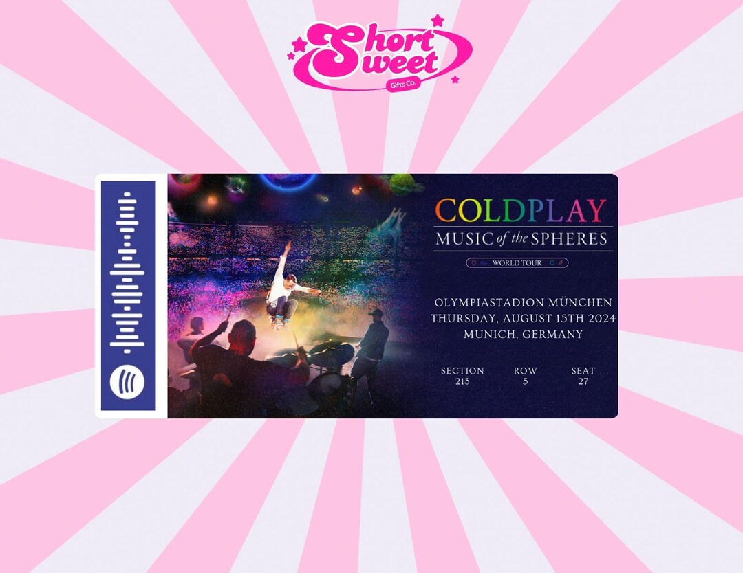 Coldplay Music of the Spheres World Tour 2024 Personalised Souvenir ...