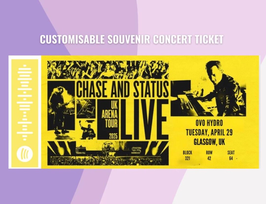 Chase and Status Live in Concert 2025 Tour Personalised Souvenir ...