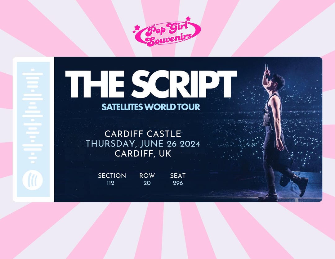The Script Satellites 2024 and Summer 2025 Tour Personalised Souvenir ...