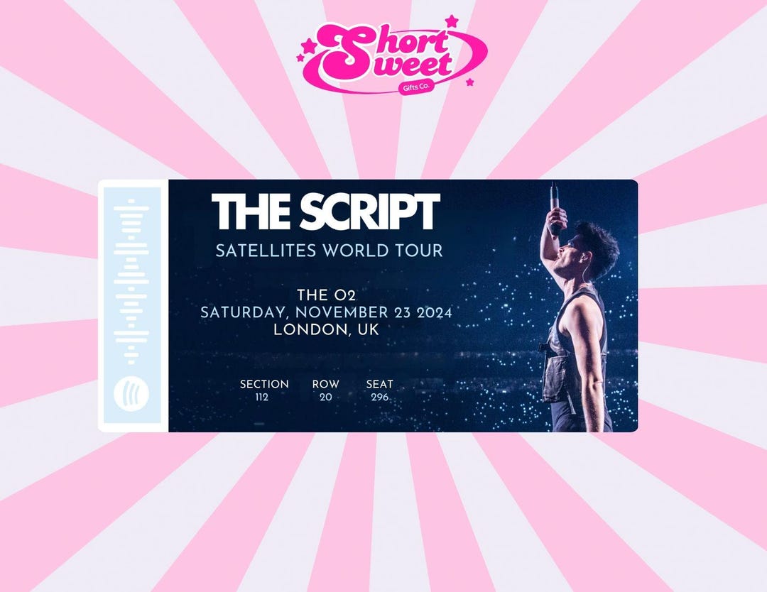 The Script Satellites 2024 Personalised Souvenir Commemorative Concert ...