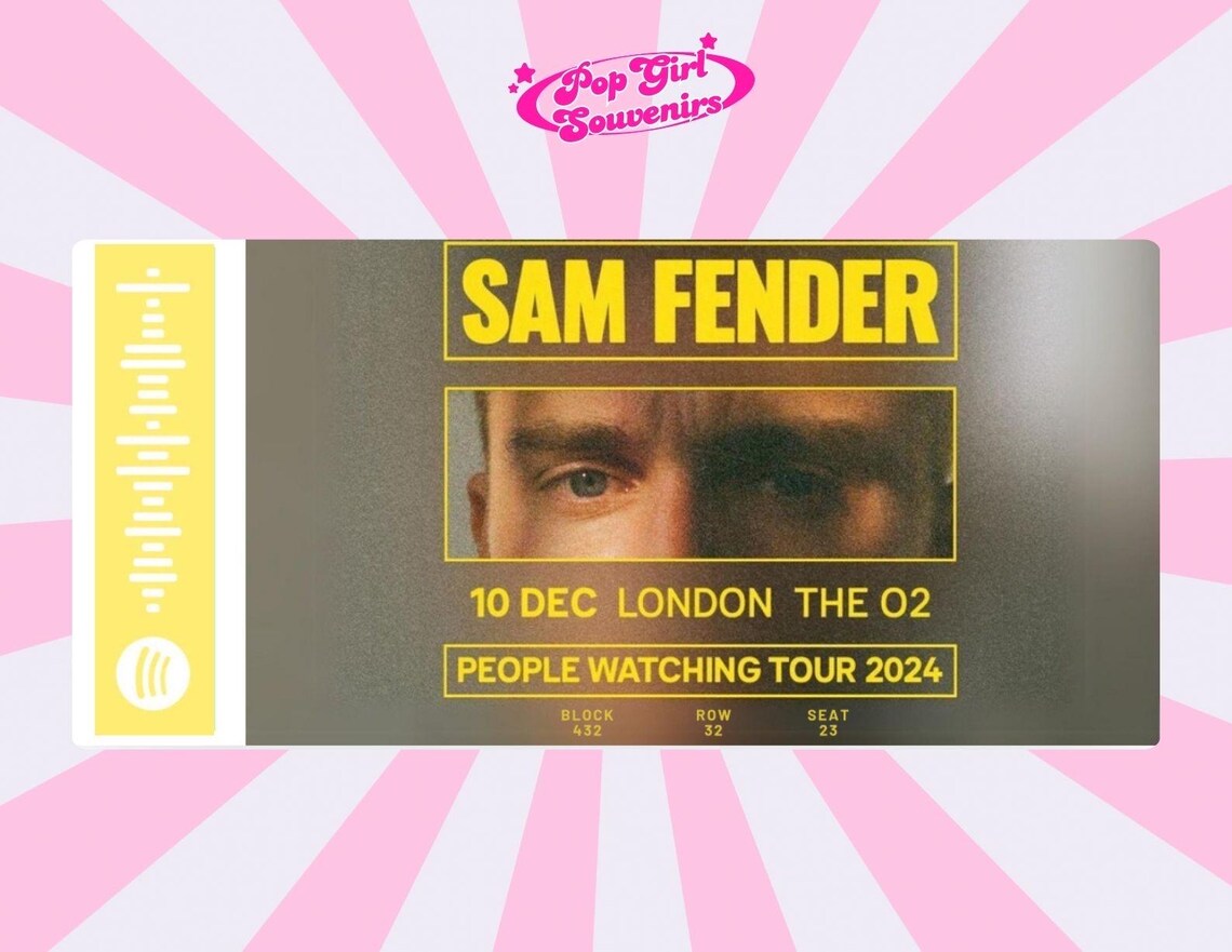 Sam Fender People Watching Tour 2025 Personalised Souvenir ...
