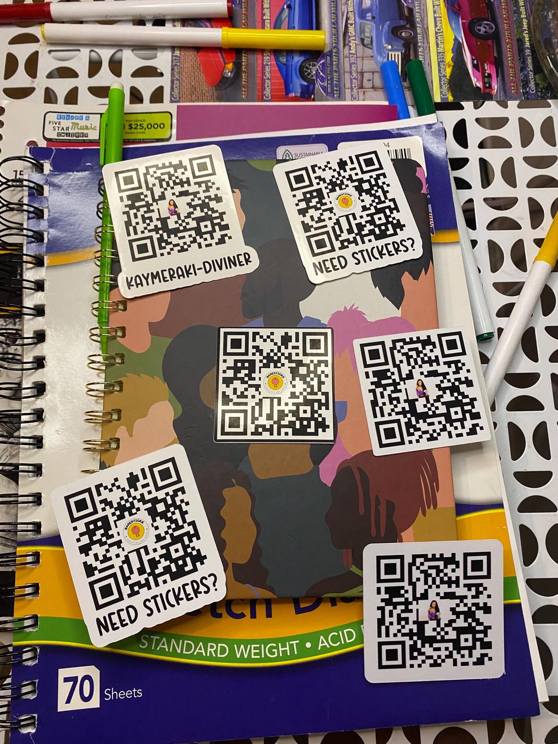 Custom Vinyl QR Code Stickers | Logo QR Code Stickers | Die-cut ...