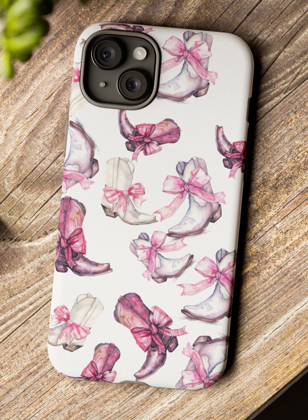 Pink Cowboy Boot Coquette iPhone Tough Case - Western Cowgirl Rodeo Phone Cover, Girly Country ...