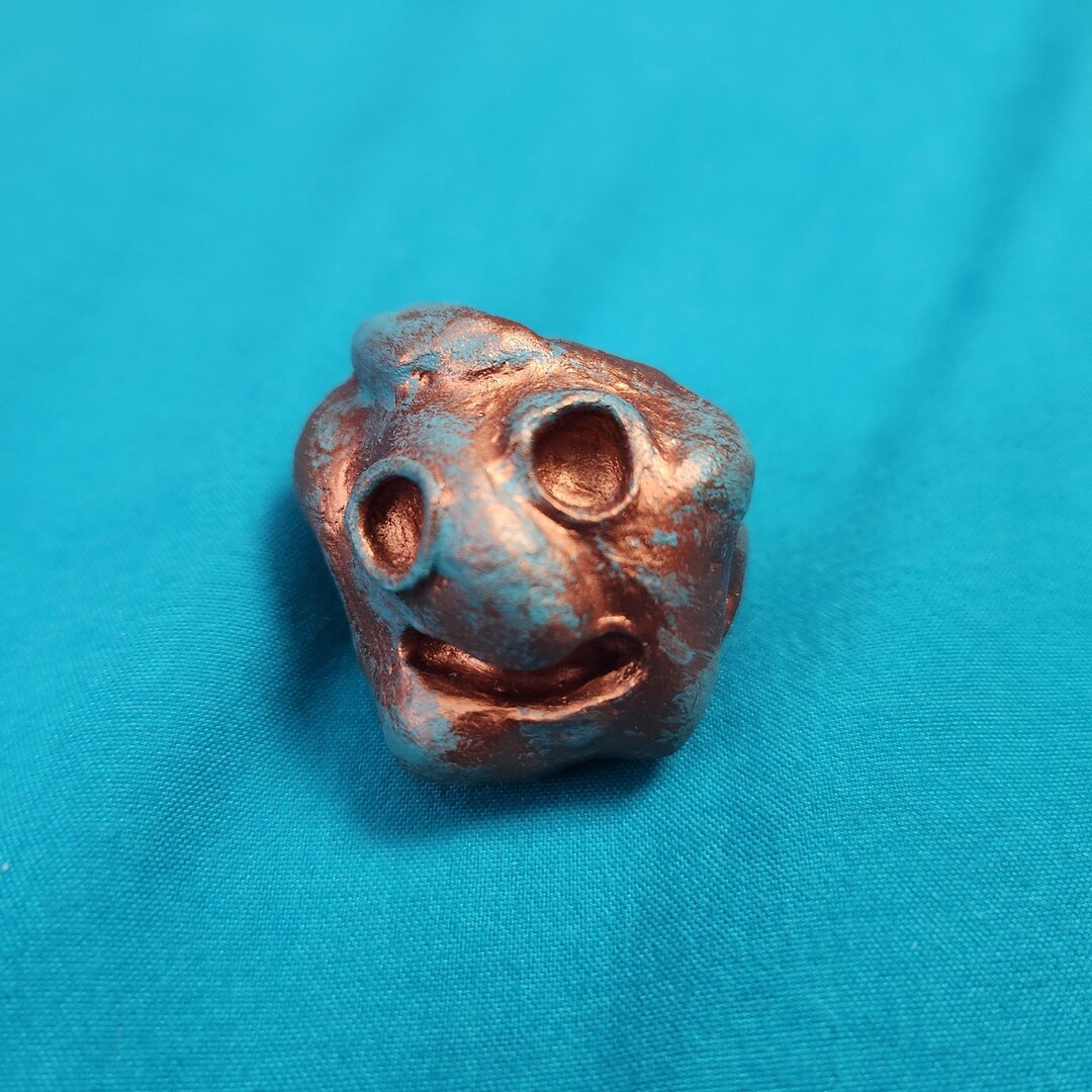 Copper Colored Smiling Clay Creature - Miniature Sculpture - Etsy