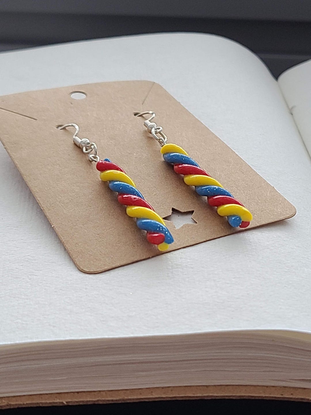 Primary Color Twists | Handmade Polymer Clay Dangle and Drop Earrings ...