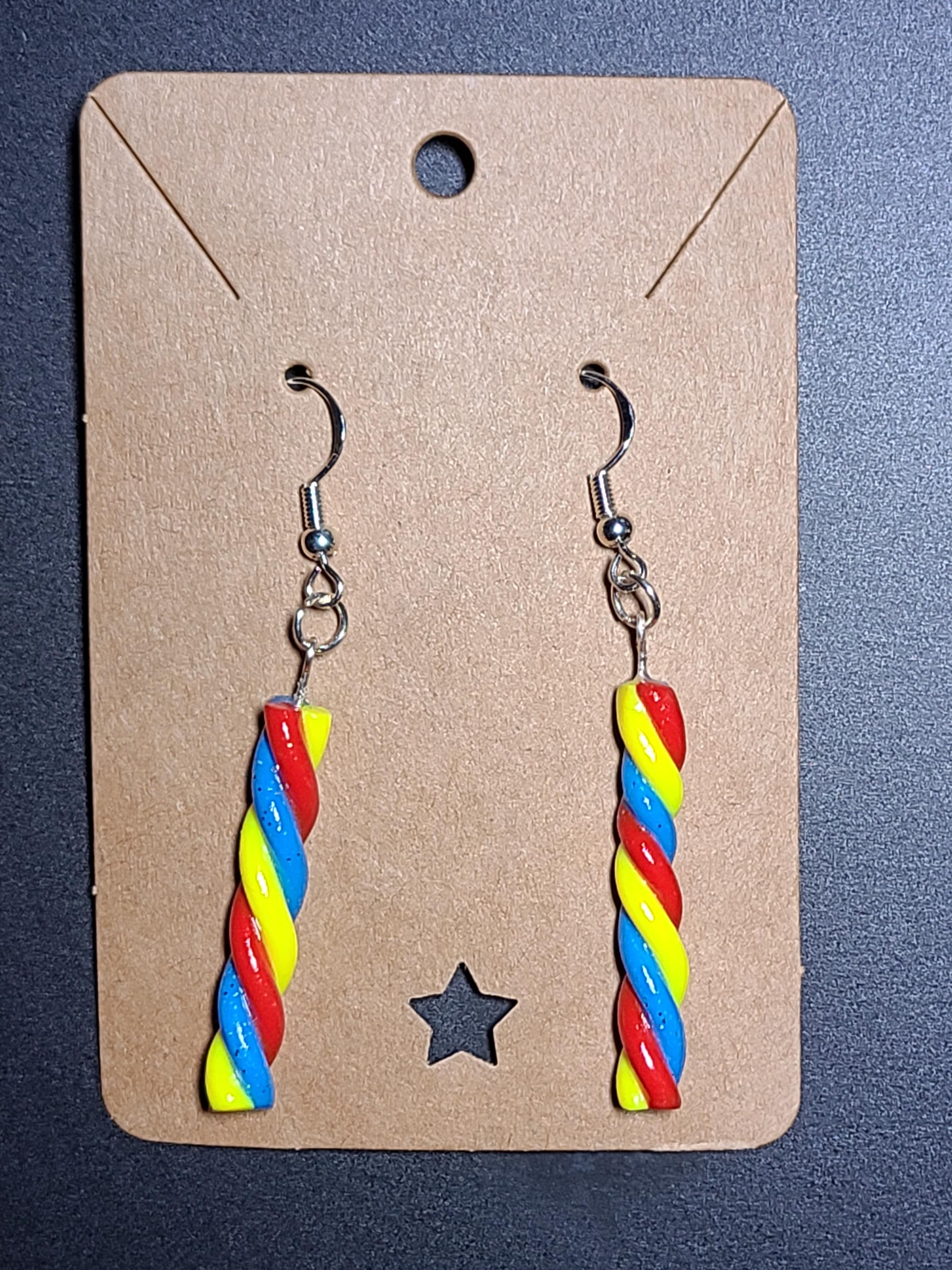 Primary Color Twists | Handmade Polymer Clay Dangle and Drop Earrings ...