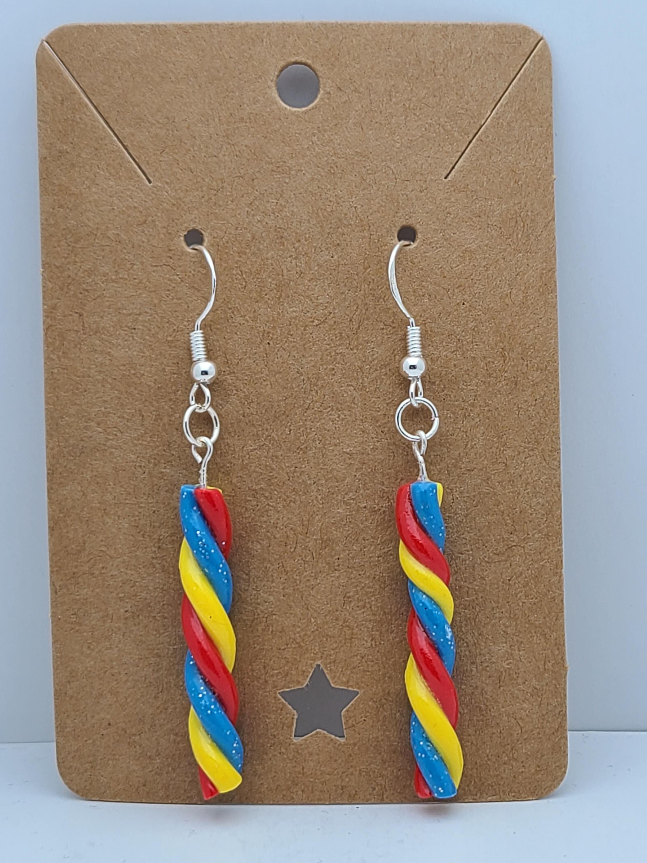 Primary Color Twists | Handmade Polymer Clay Dangle and Drop Earrings ...