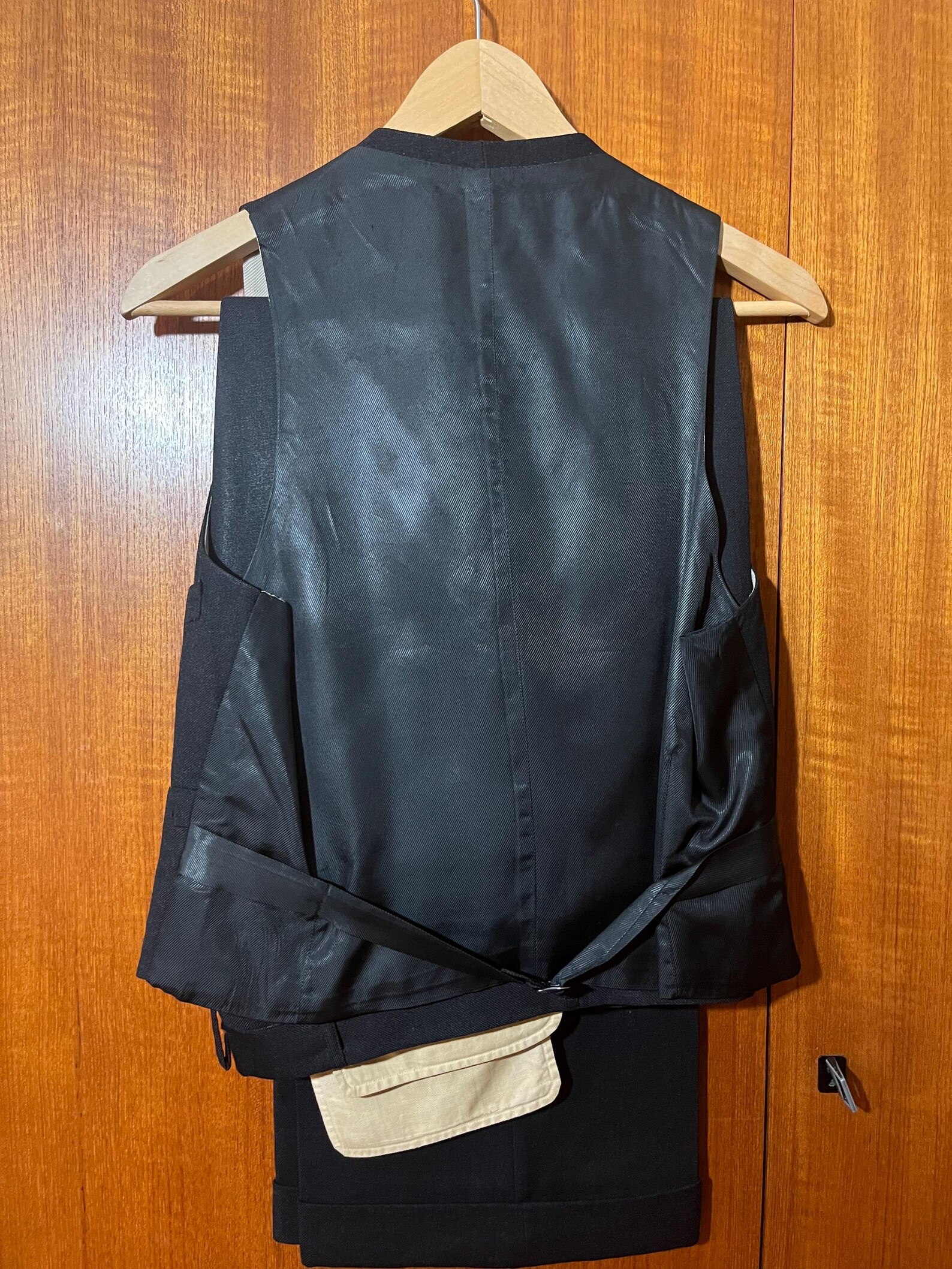 Vintage 1930s 1940s Black Wool Suit Double Breasted 3pc Jacket ...