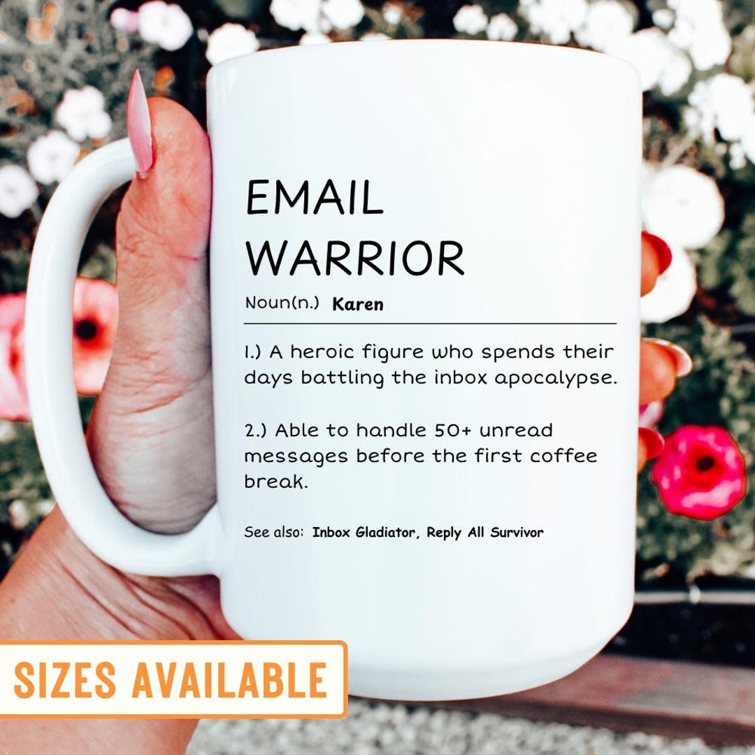 Email Warrior Mug Personalized, Email Warrior Gift, Funny Gag Gift for ...