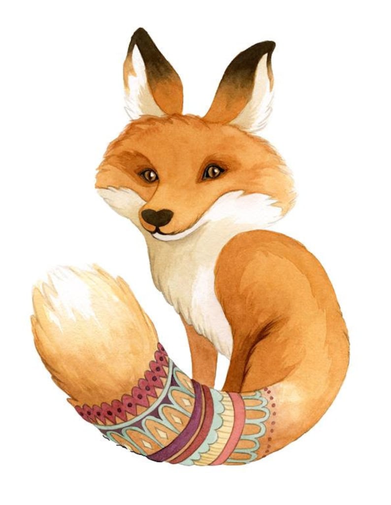 Fancy Fox Illustration Woodland Nursery Art Fox Decor - Etsy New Zealand