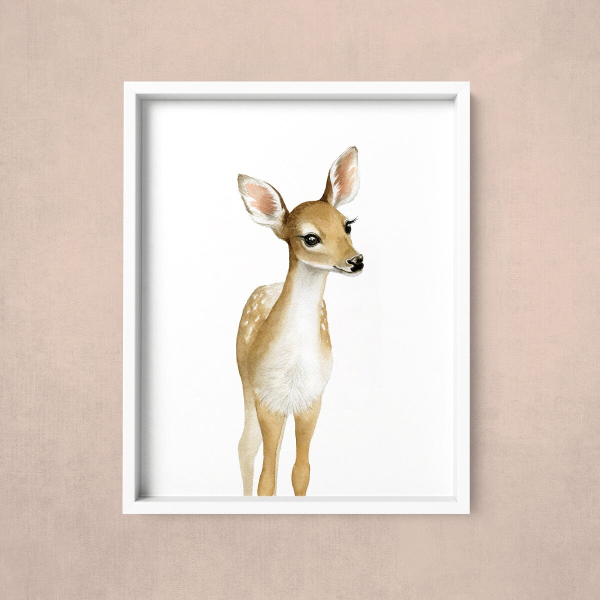 Fawn Illustration - Woodland Theme Room Art - Doe a Deer - Animal ...