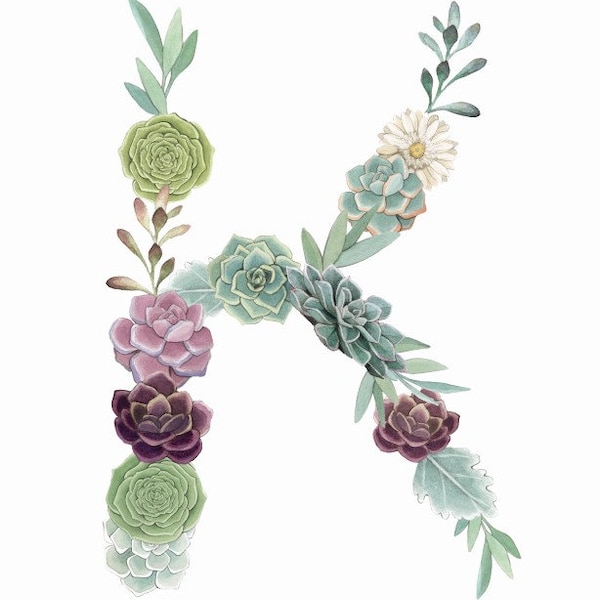 Succulent Letter - Etsy