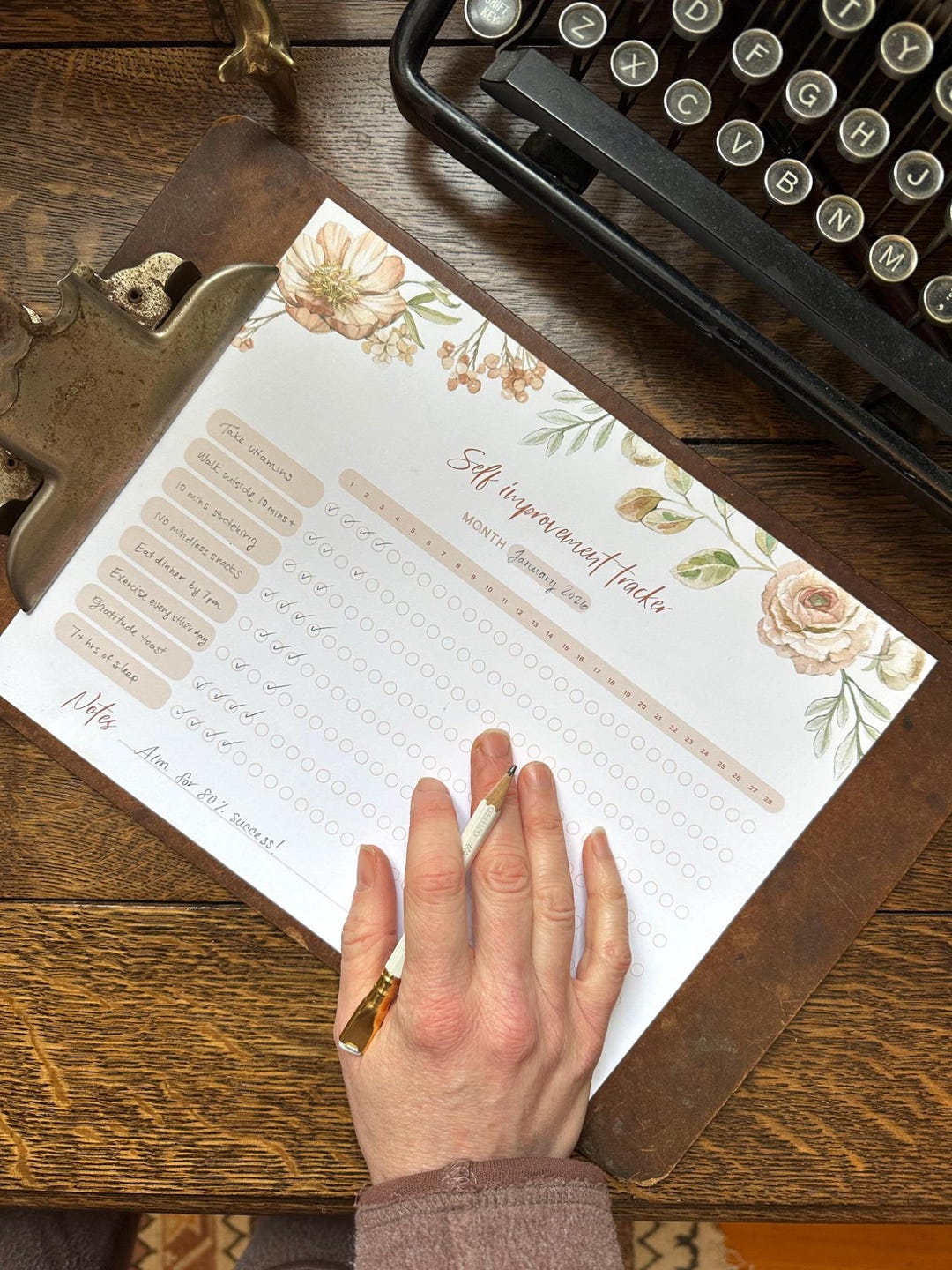 Habit Tracker With Watercolour Florals - Instant Digital Download ...