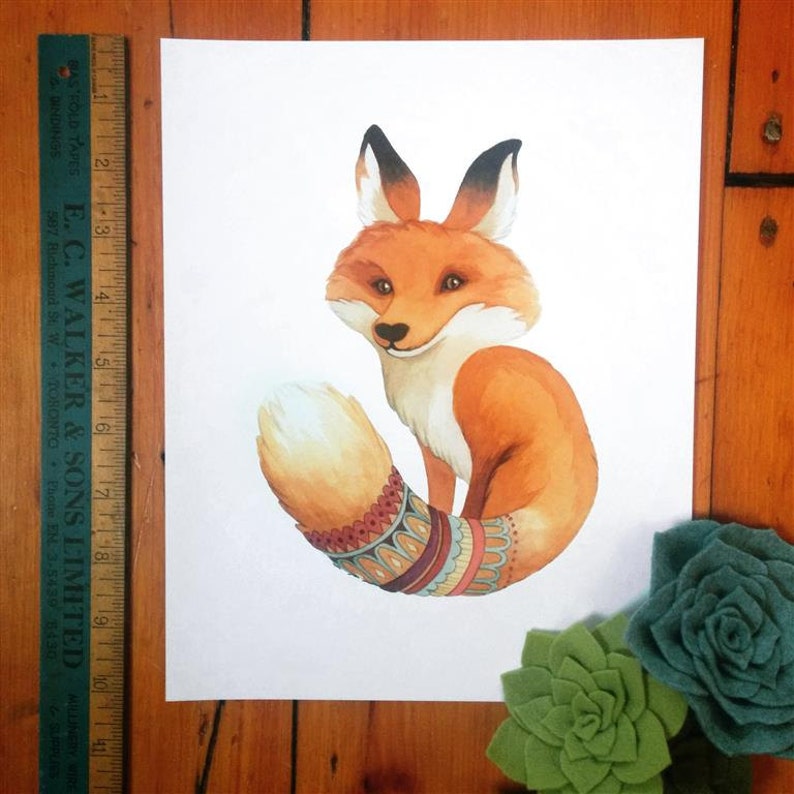 Fancy Fox Illustration Woodland Nursery Art Fox Decor - Etsy New Zealand