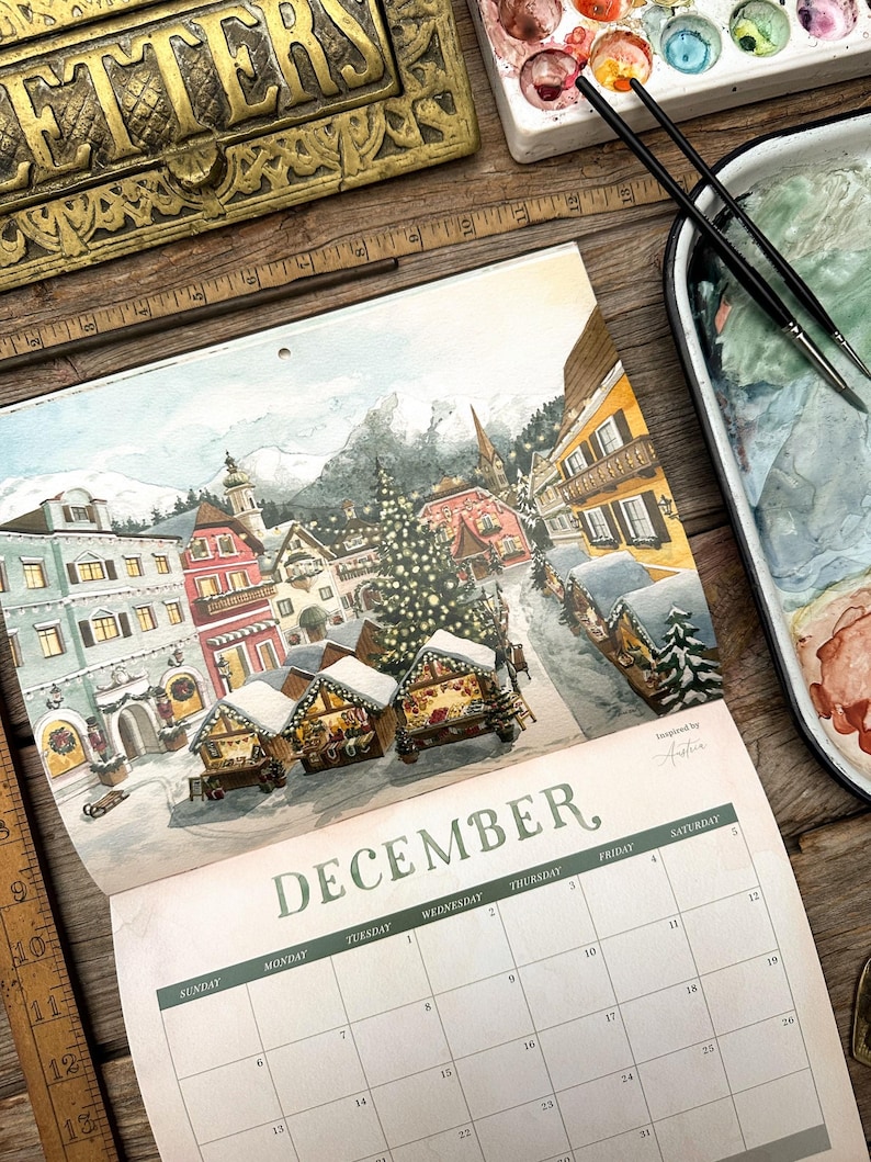 Watercolour Calendar 2026 - Travel Theme - "dreaming of Europe" - 12 ...