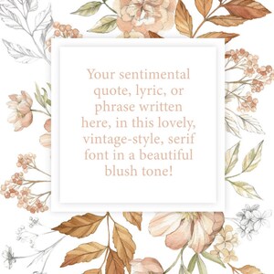 Custom Quote, Lyric, Phrase or Words Art Print With Watercolour Florals ...