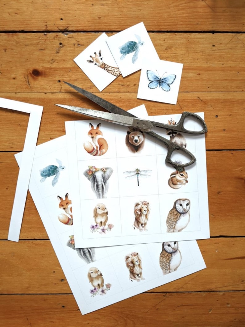 Printable Animal Memory Matching Game Instant Digital | Etsy