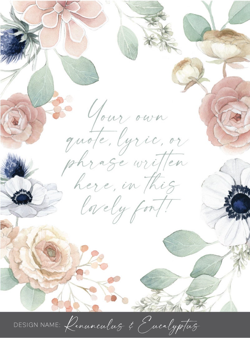 Custom Quote Lyric Phrase or Words Art Print With | Etsy