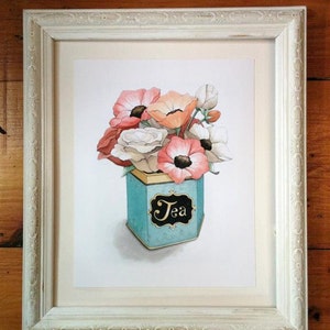 Gifts for Mom Idea Vintage Tea Tin Painting Tea Artwork tea Tin by ...
