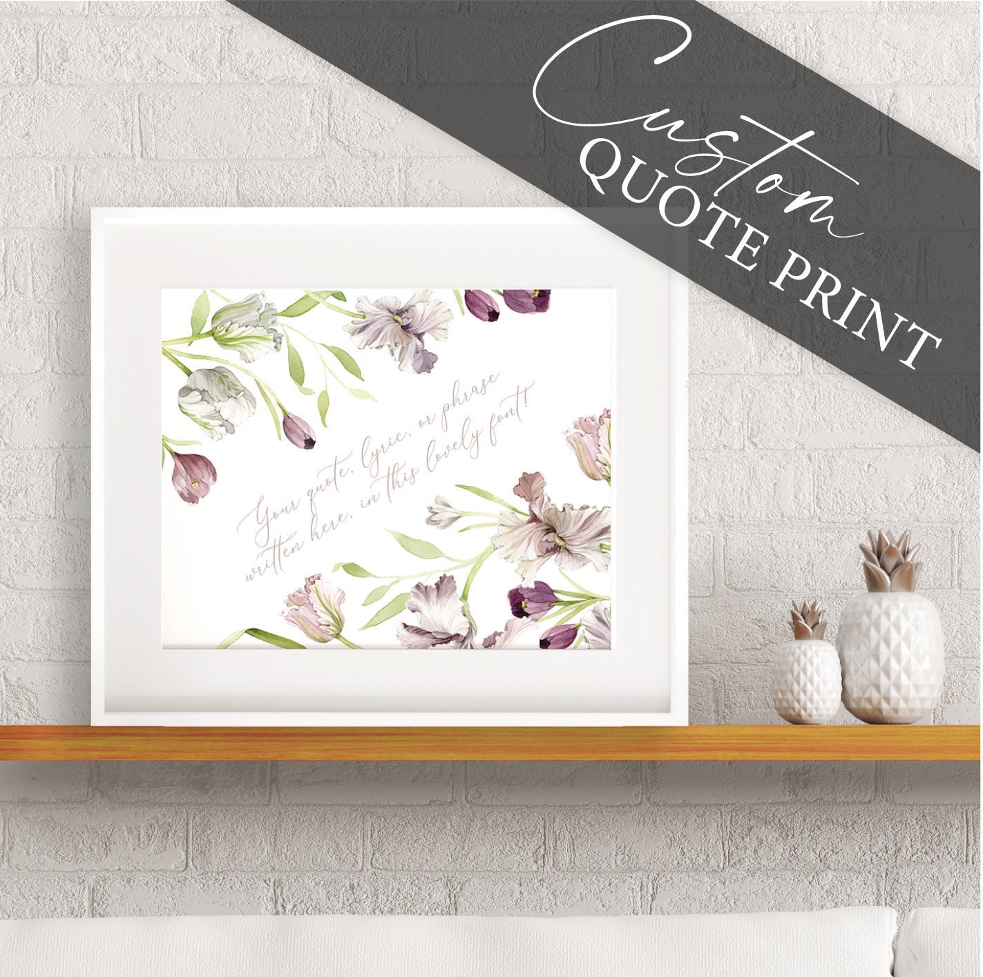 Custom Quote Lyric Phrase or Words Art Print With | Etsy