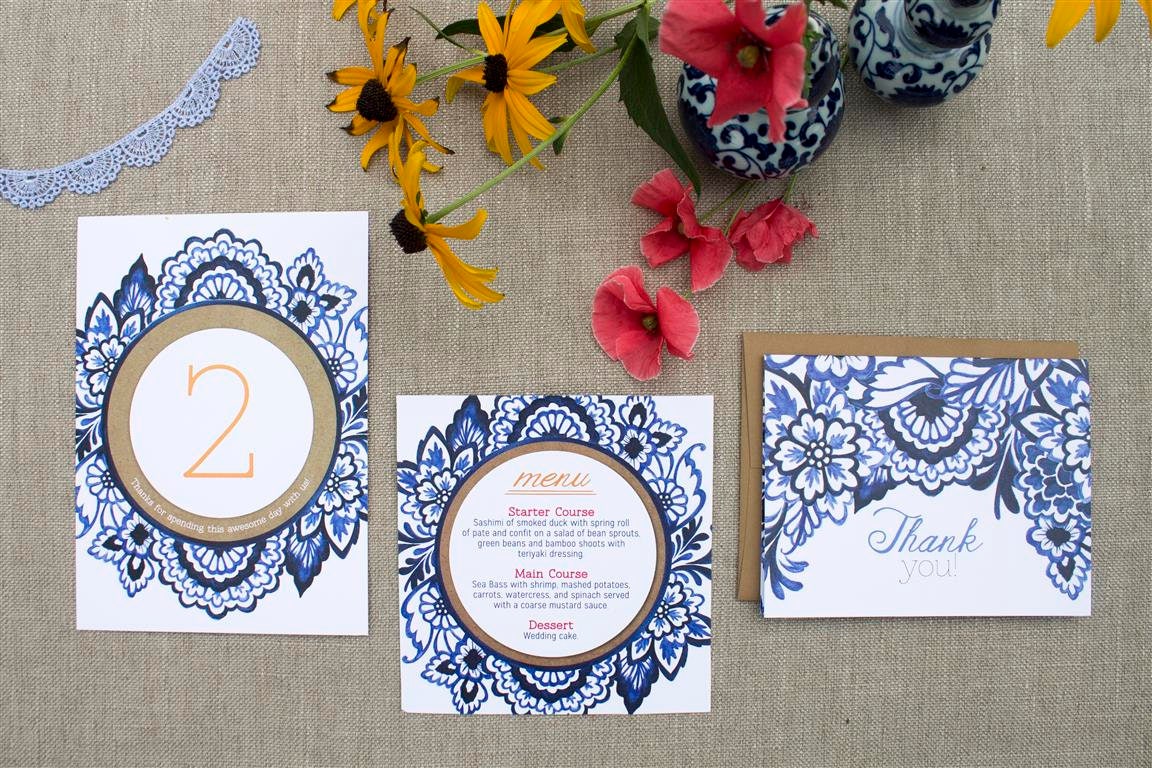 Delft Blue Wedding Invitation SAMPLE Blue Willow Wedding | Etsy