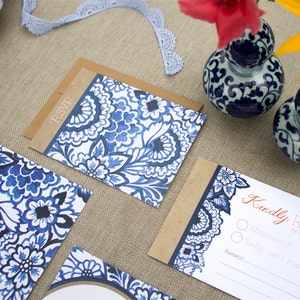 Delft Blue Wedding Invitation - SAMPLE - Blue Willow Wedding ...