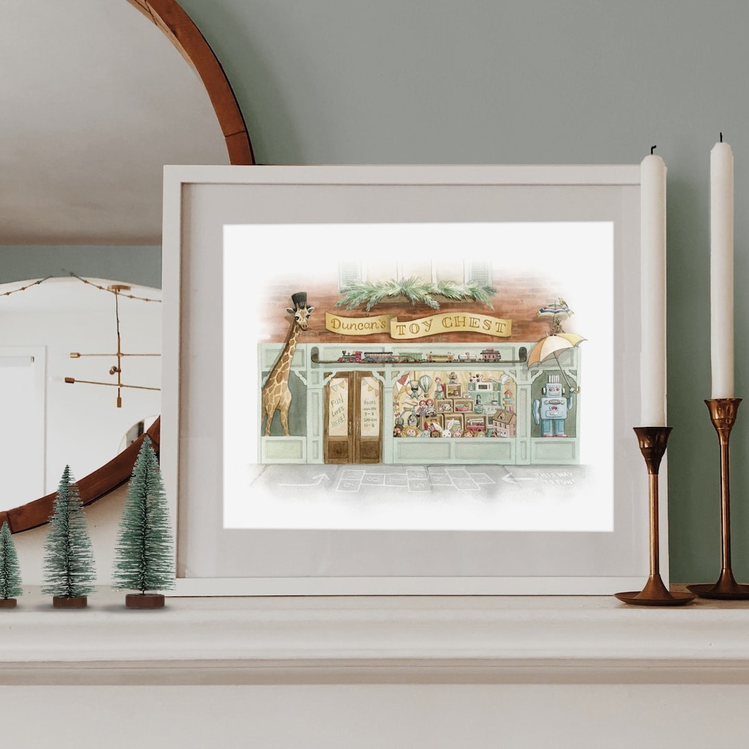 Vintage Toy Store - Duncan's Toy Chest Watercolour Illustration ...