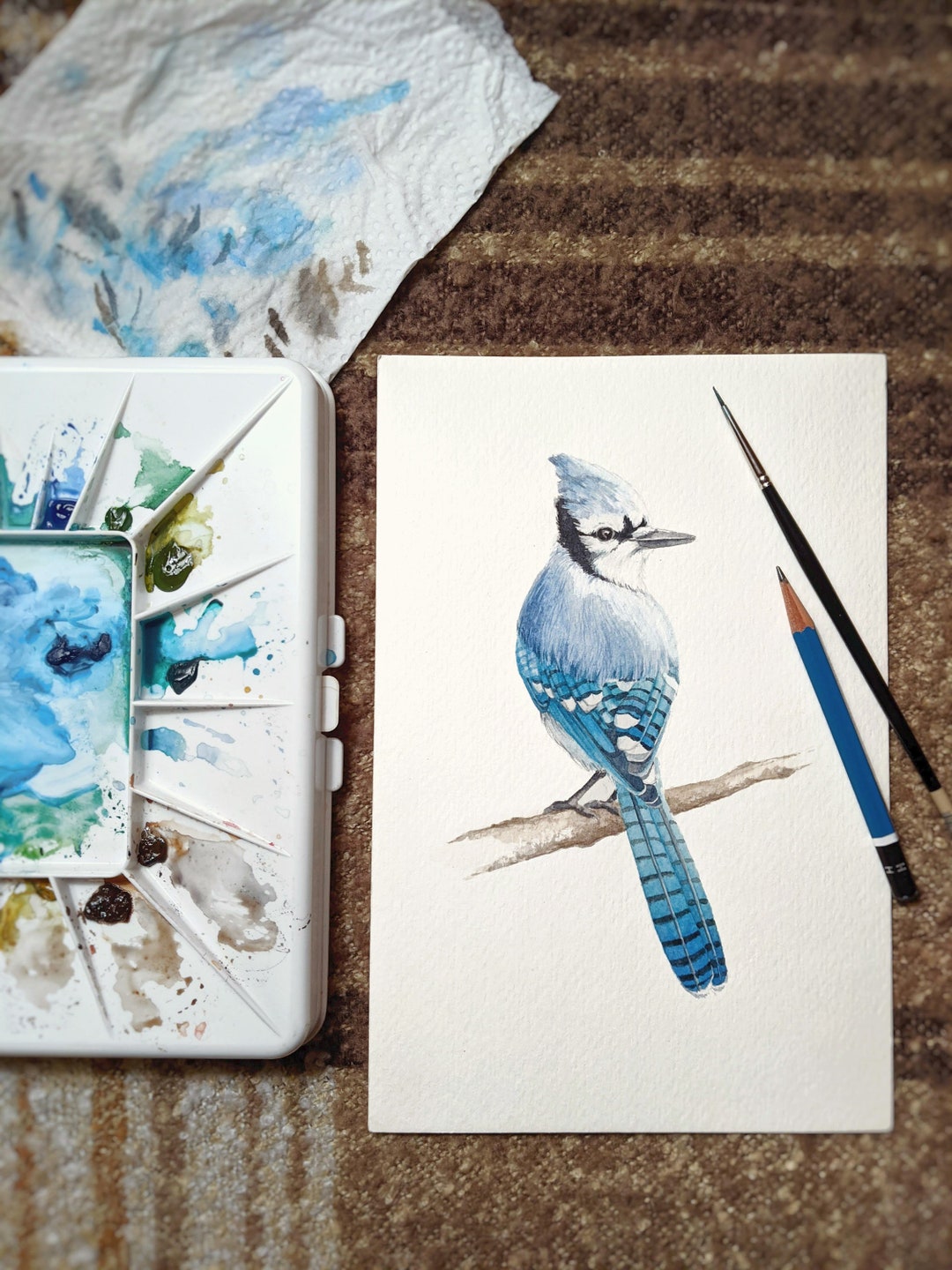 Watercolour Blue Jay Art Print - Watercolour Bird - Bird Painting by ...