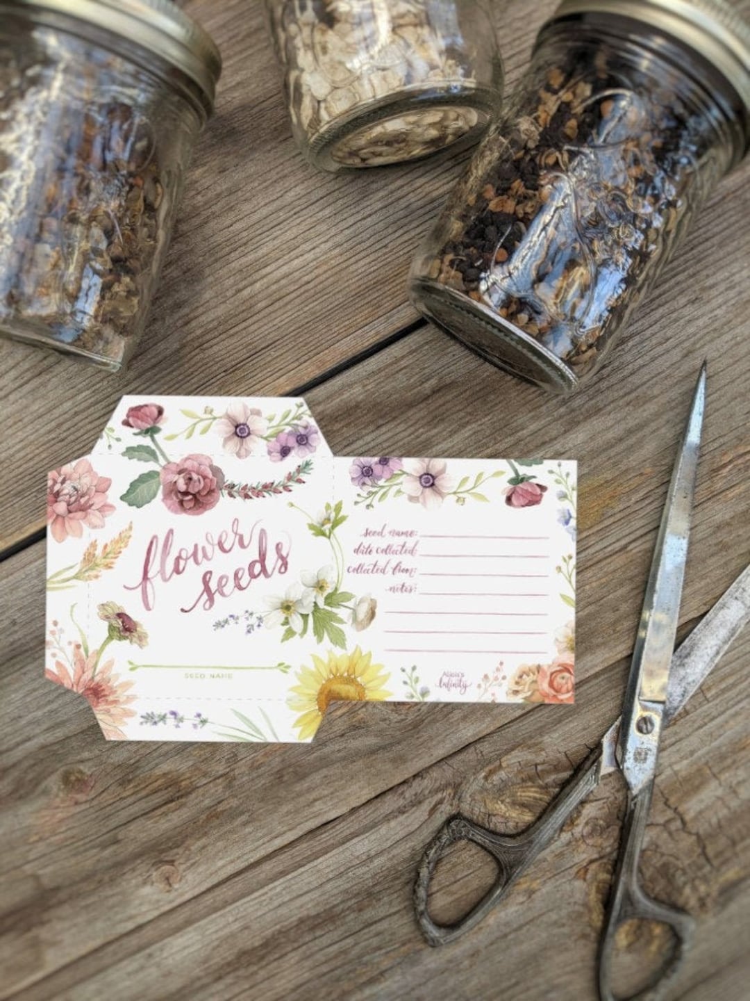 Flower Seed Saving Envelope Instant Digital Download - Printable ...