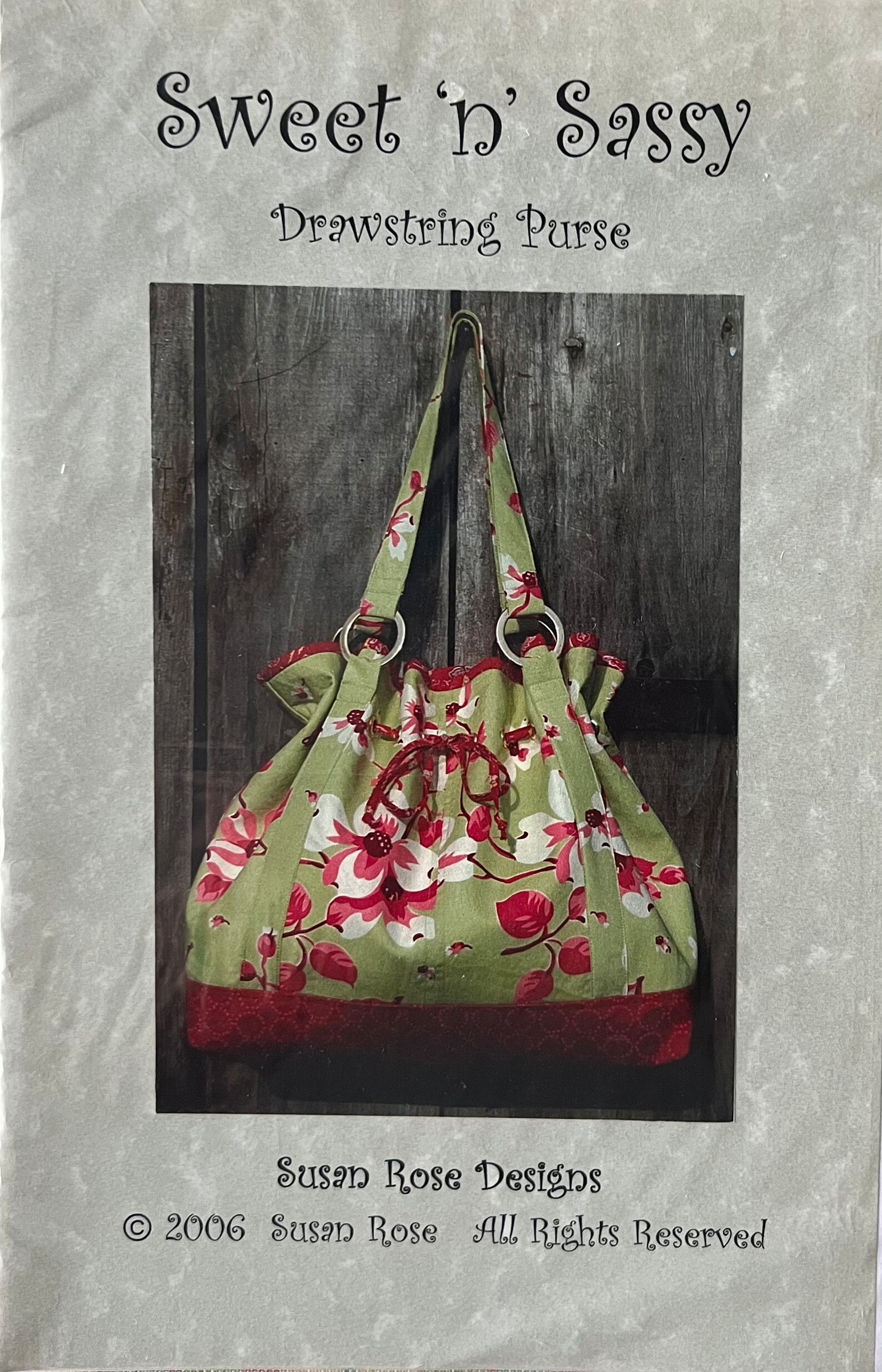Susan Rose Designs 'sweet 'n' Sassy Drawstring Purse Sewing Pattern New ...