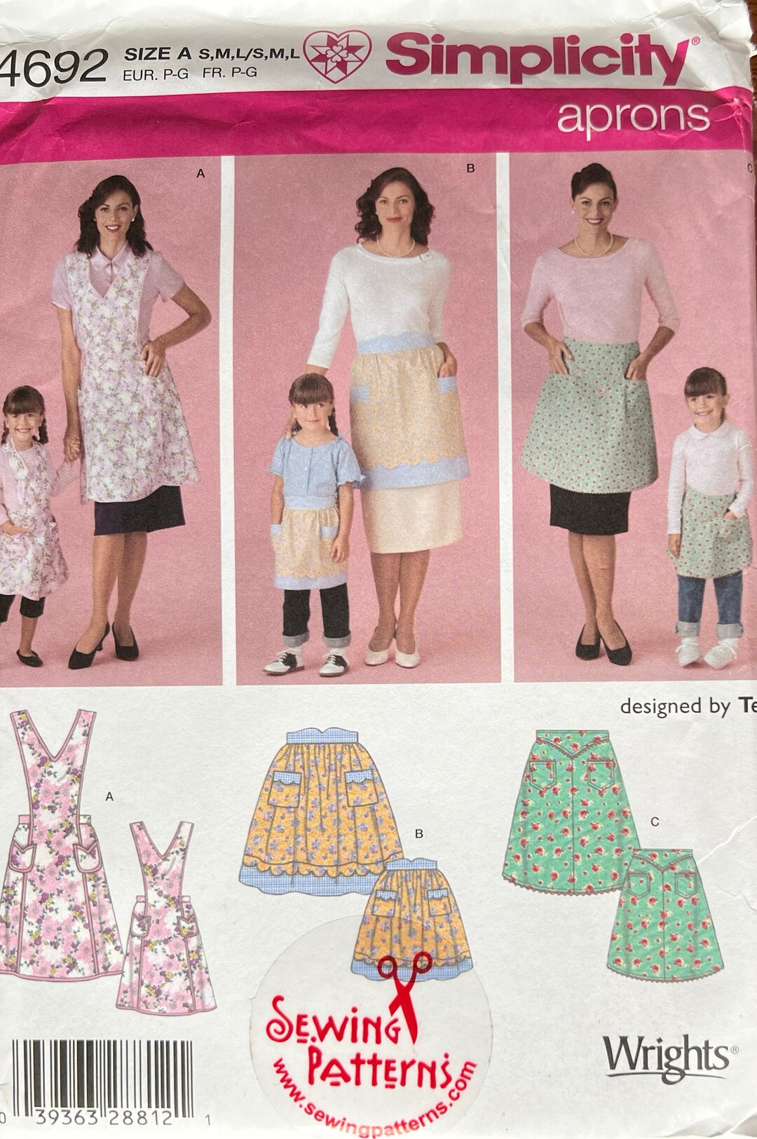 Mommy and Me Aprons Sewing Pattern Simplicity 4692 Mother Daughter ...