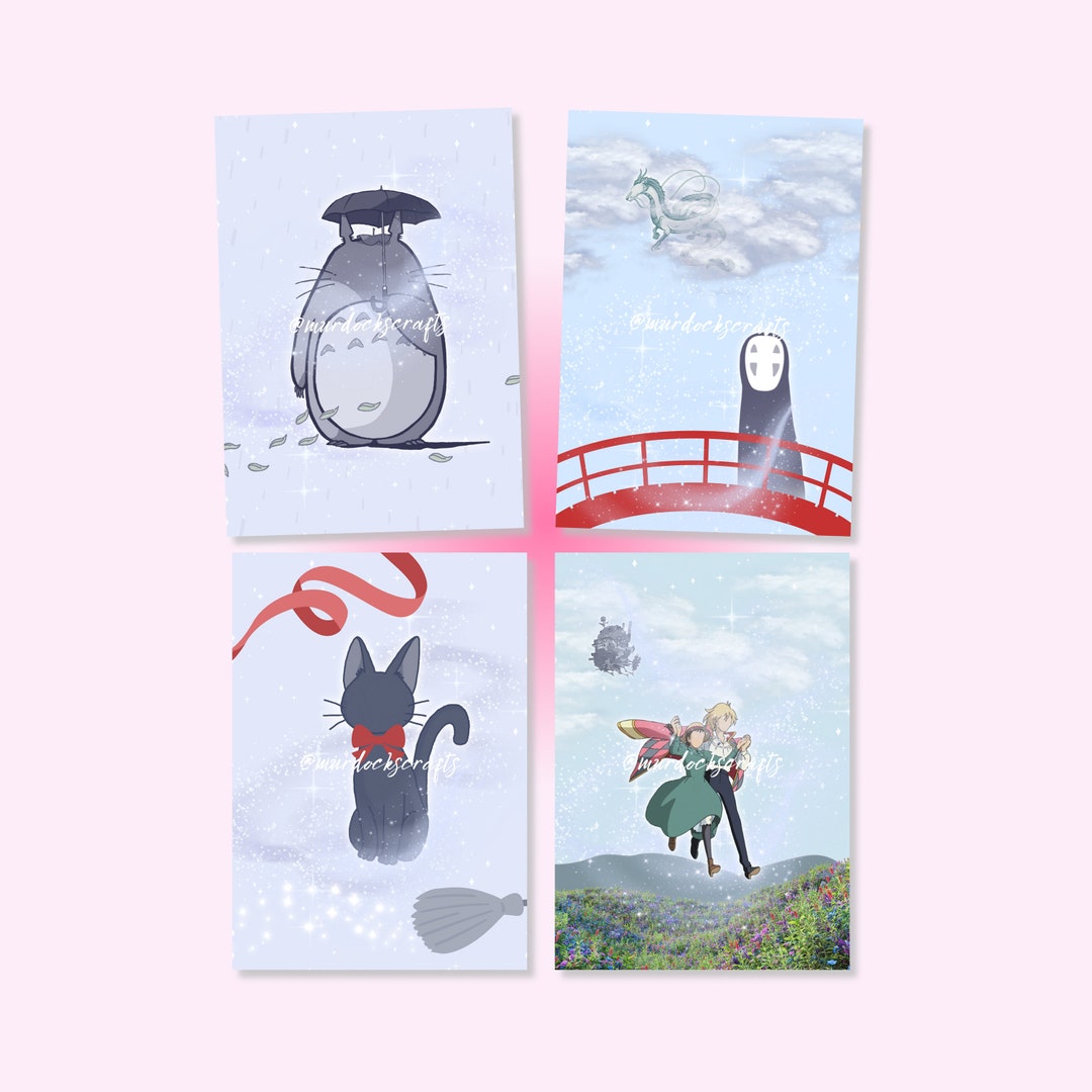 Pastel Studio Ghibli Character Art Prints 6x4 - Etsy