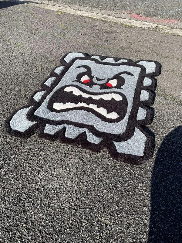 Thwomp (MARIO) Tufting/rug - Etsy
