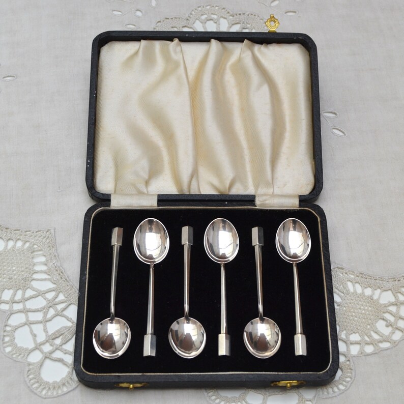 Boxed Set of Six Art Deco Sterling Silver Teaspoons - Etsy