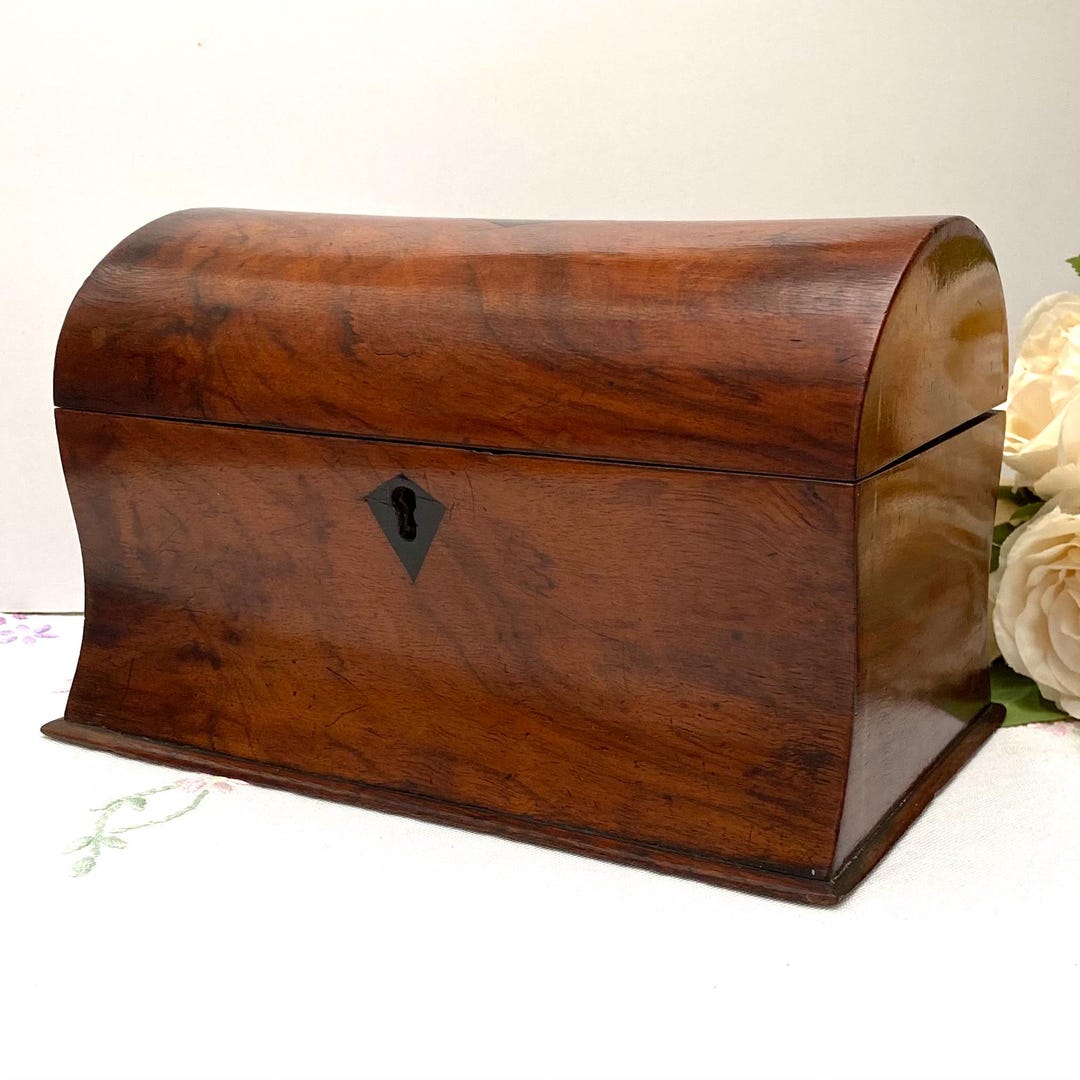 Antique Victorian Walnut Domed Tea Caddy Box - Etsy UK