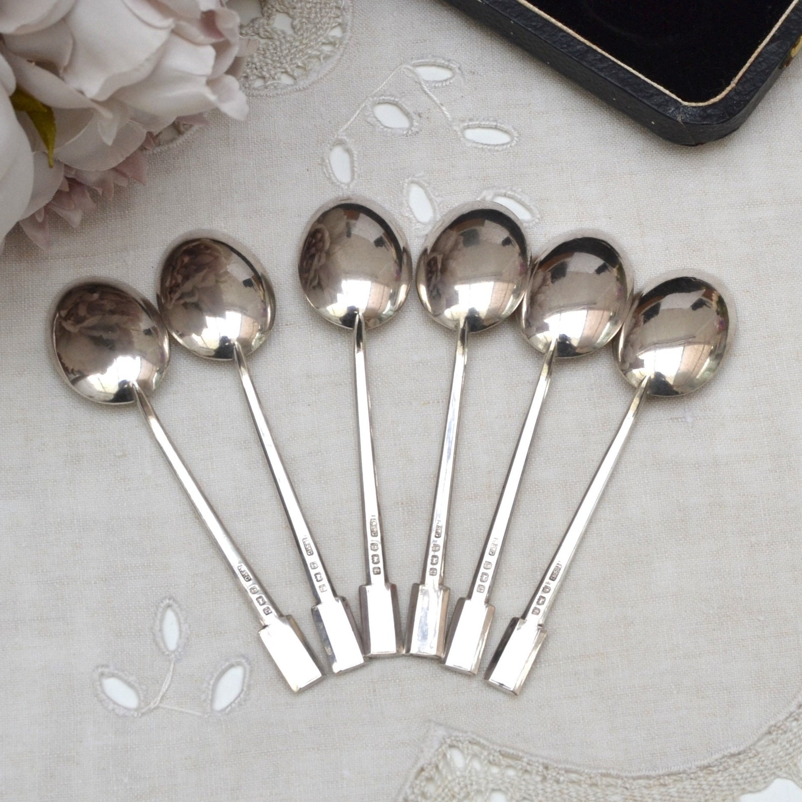 Boxed Set of Six Art Deco Sterling Silver Teaspoons - Etsy