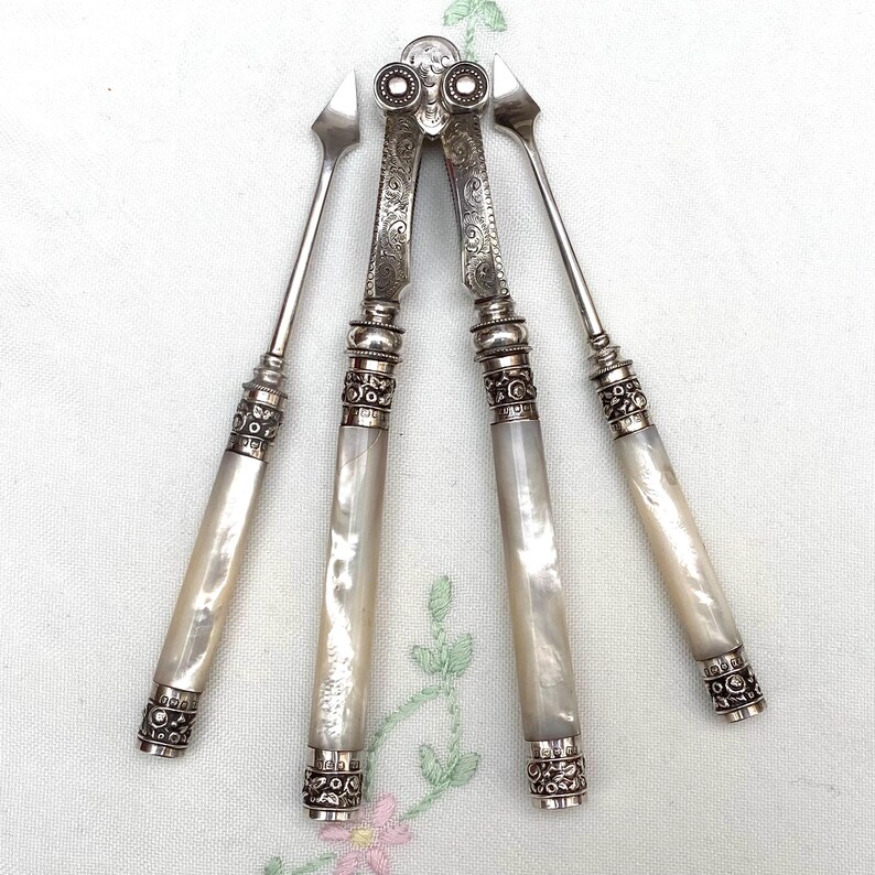 Antique Victorian Nutcracker, Grape Scissors & Nut Pick Set - Etsy