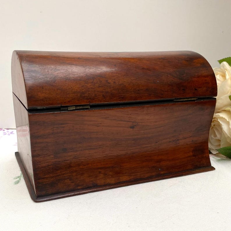 Antique Victorian Walnut Domed Tea Caddy Box - Etsy UK