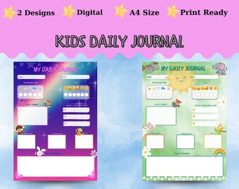 Kids Daily Journal Printable Kids Journal DIY Animal Pages Diary for ...