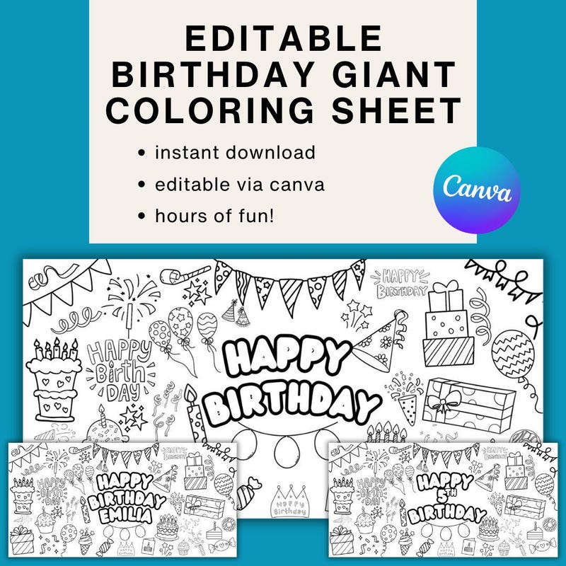 Giant Coloring Poster - Etsy UK