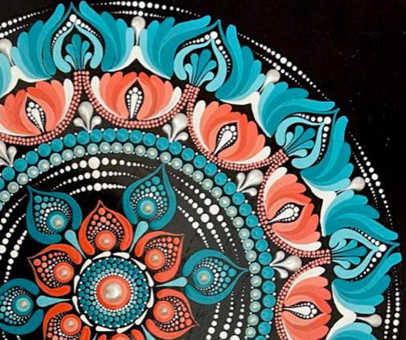 Dot Art Mandala 12 Dot Mandala Art 12 Inch Hand-painted Art Dot Art ...