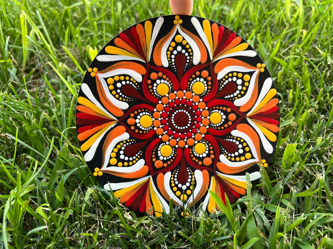 5.5 Dot Art Mandala 5.5 Inch Dot Mandala Art Hand-painted Art Dot Art Handmade - Etsy