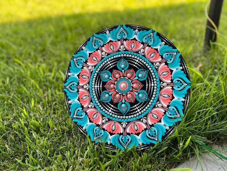 Dot Art Mandala 12 Dot Mandala Art 12 Inch Hand-painted Art Dot Art ...