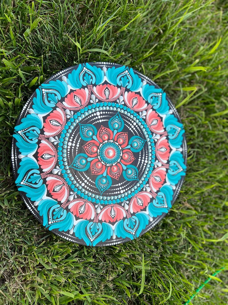 Dot Art Mandala 12 Dot Mandala Art 12 Inch Hand-painted Art Dot Art ...