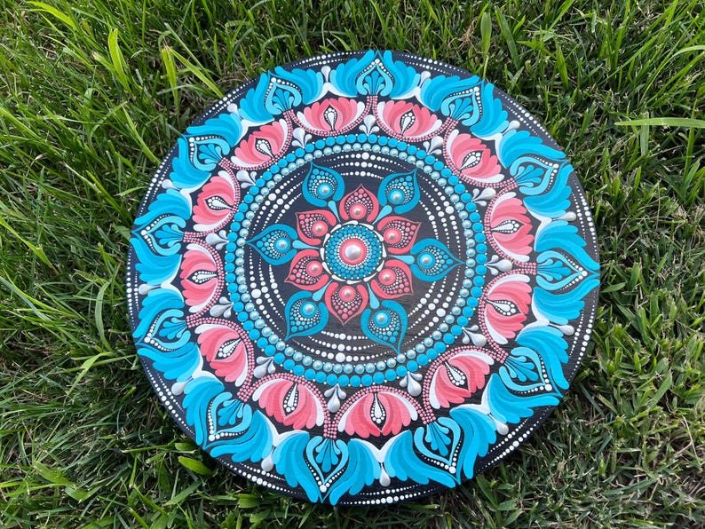 Dot Art Mandala 12 Dot Mandala Art 12 Inch Hand-painted Art Dot Art ...