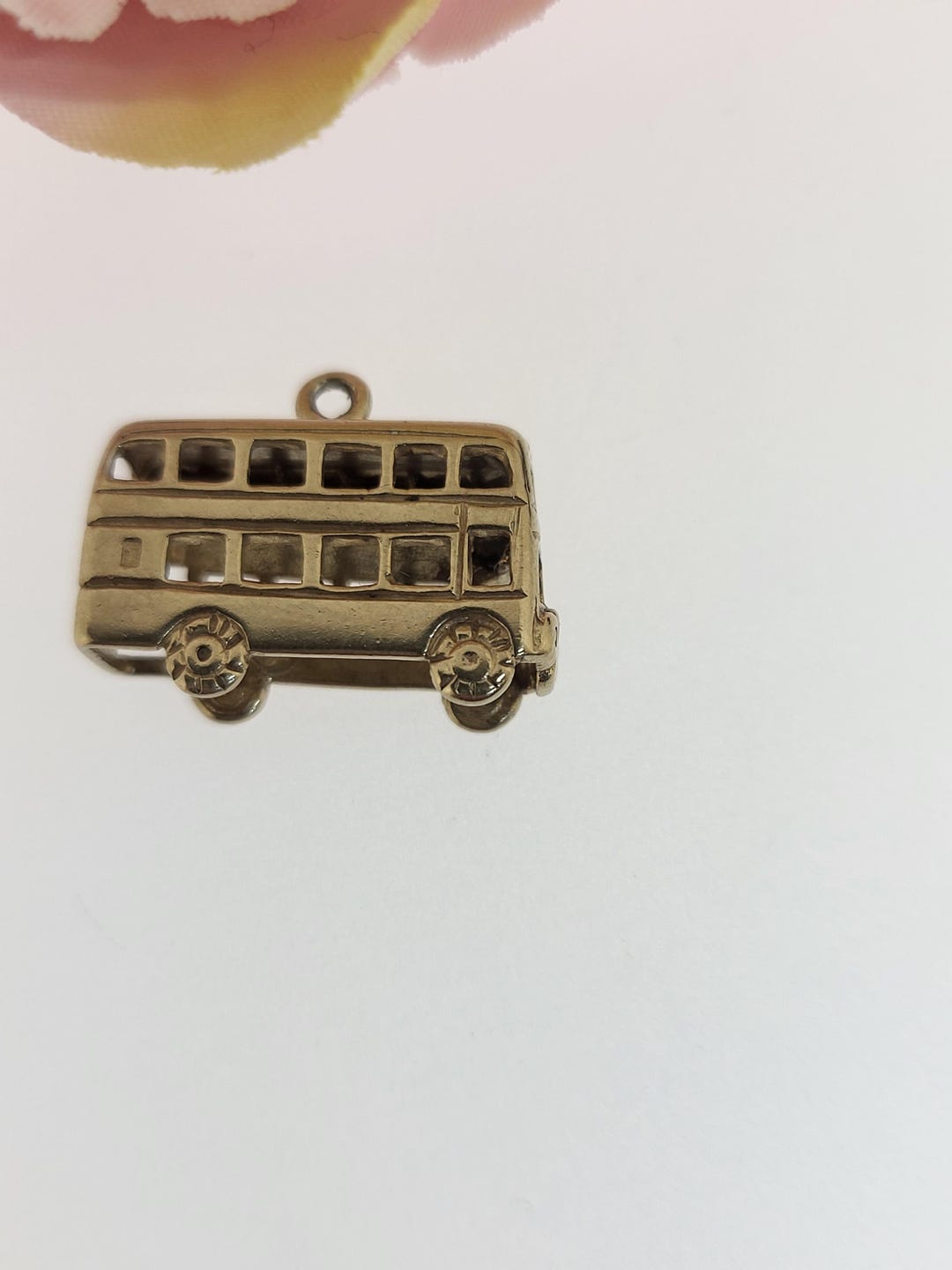 Vintage Pre-loved 9ct Yellow Gold Double Decker Bus Fully Pendant Charm ...